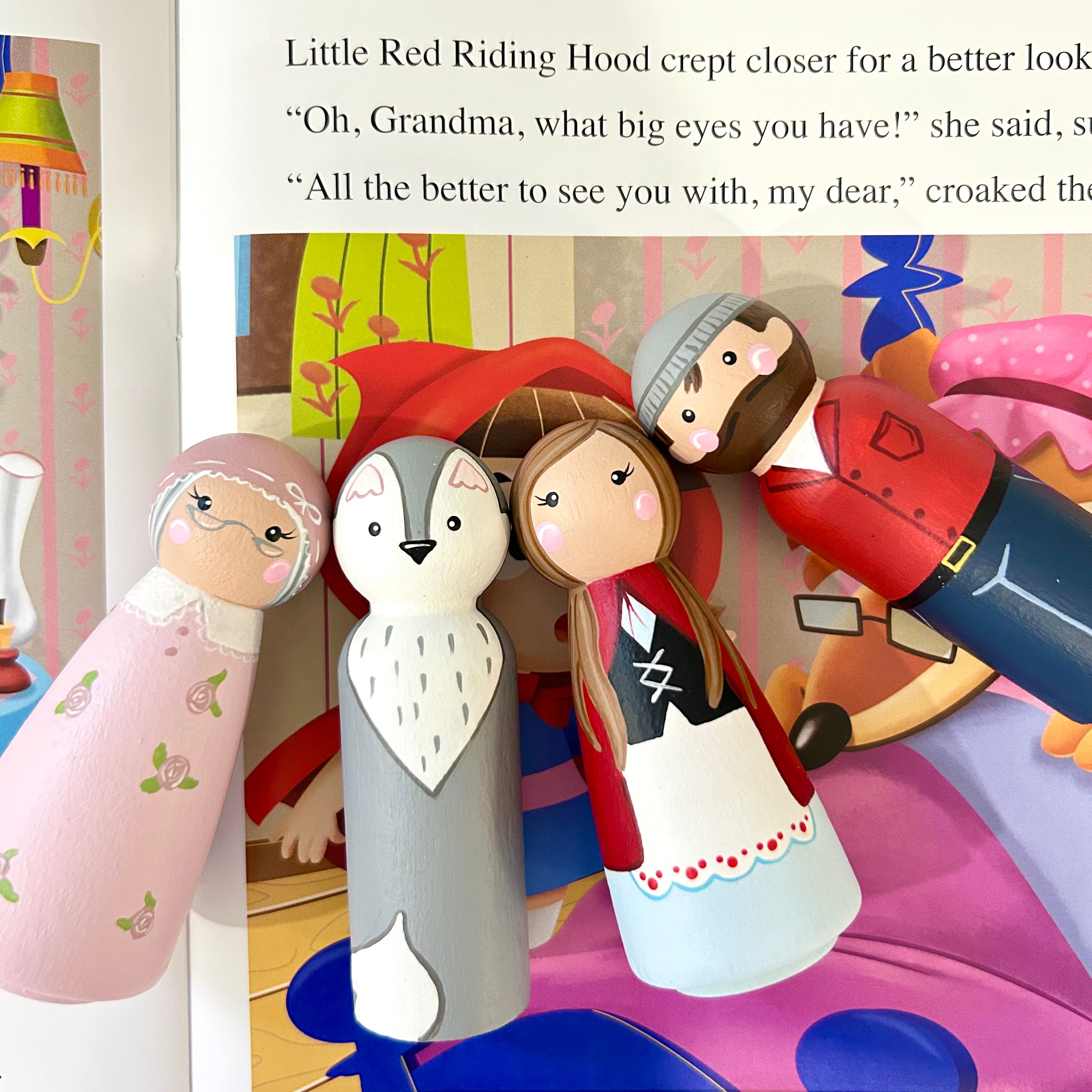 Little Red Riding Hood Peg Set – Pine and Peonies Shoppe